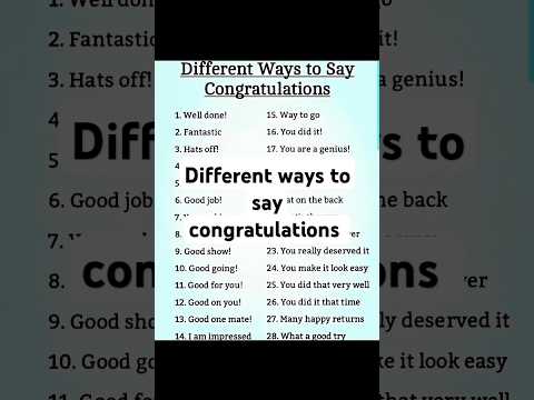 Different ways to say congratulations 🎉! #LifeMilestones #PositiveVibes# #Promotion#Congratulations