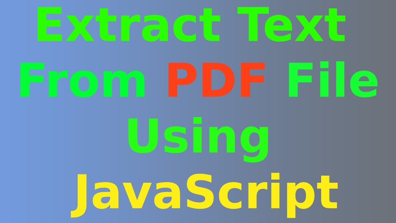 Extract Text From PDF Javascript | PDF To Text Extractor Using PDF.js Library