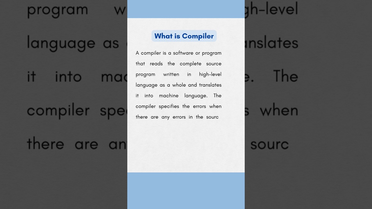 What is Compiler in Computer | Computer Fundamentals |