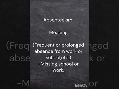 How to pronounce absenteeism|Akeenteacher|