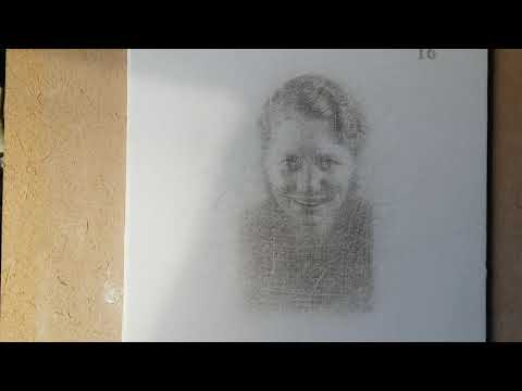 Silverpoint drawing in progress (in my studio).