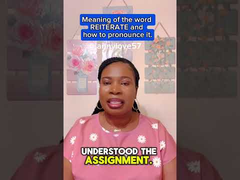 What is the meaning of reiterate and how do you pronounce it? #englishteacher #shorts