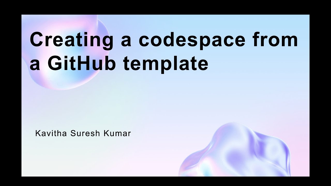 Creating a codespace from a GitHub template
