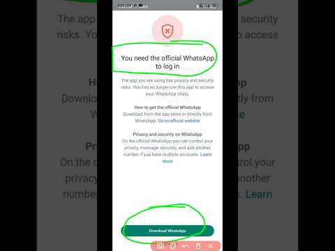 How to fix you need the official WhatsApp to log in You need the official WhatsApp to login #shorts