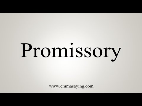 How To Say Promissory