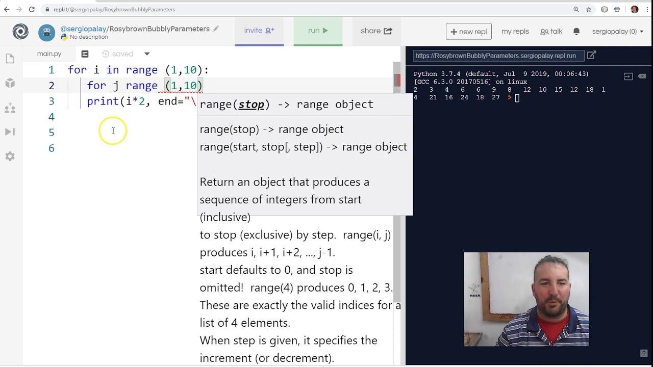Mostrar las tablas de multiplicar en Python