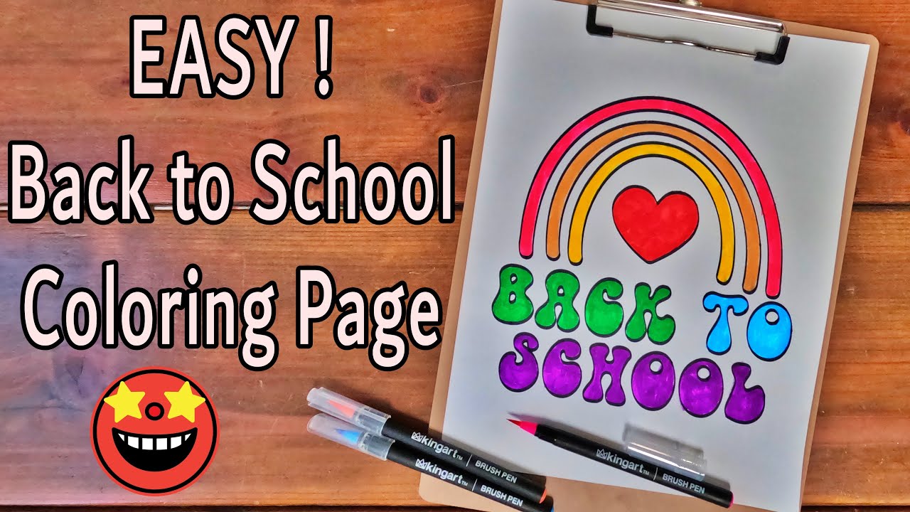 Easy Back to School Coloring Page - Cricut Crafts - KingArt Brush Pens