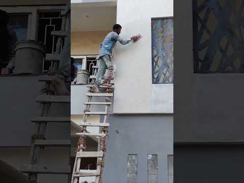 texture application for exterior wall elevation #construction #texturework #painting