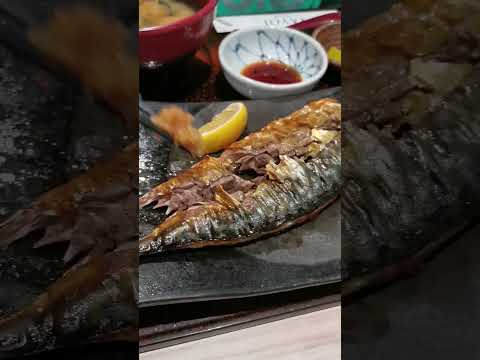 Japanese mackerel fish "saba teishoku" #shorts