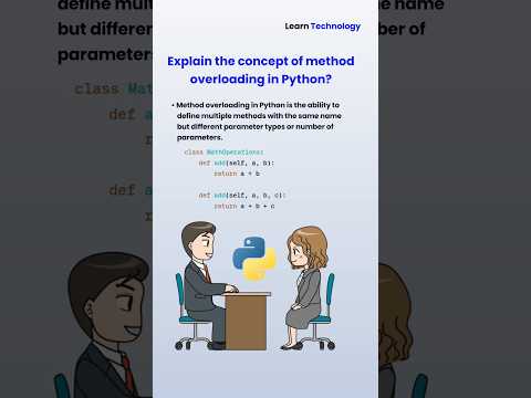 method overloading in Python | Python interview question | #python #interview #methodoverloading