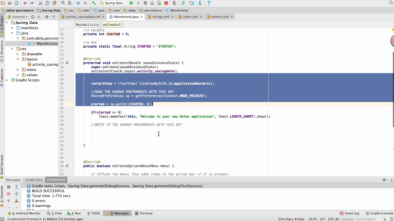 Android Shared Preferences in 10 minutes