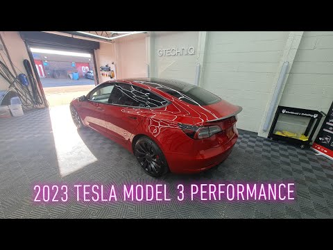 2023 Tesla Model 3 Performance | Gtechniq Crystal Serum Ultra Ceramic Coating | Detailer in Glasgow