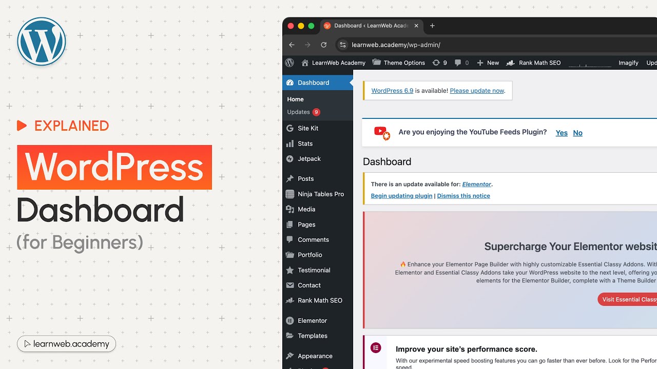 WordPress Dashboard Explained for Beginners | Complete WordPress Tutorial