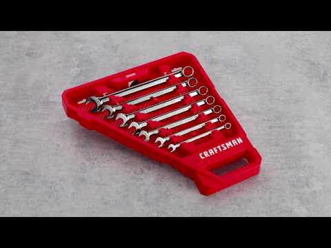 CRAFTSMAN 7-Piece Standard Gunmetal Chrome Metric Wrench Set