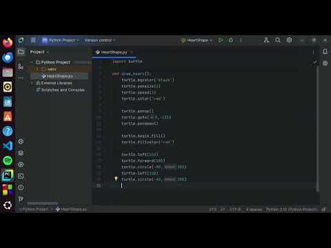 Heart Shape Using Python Turtle Graphics Library | Python Turtle Project