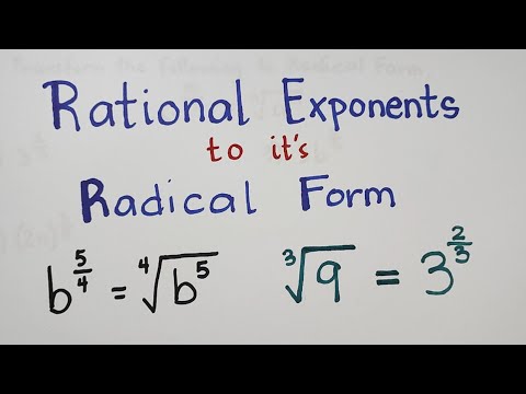 Converting Expressions with Rational Exponents to Radical form a Vice Versa - Grade 9 Second Quarter