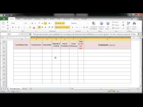 How To Complete The Peer Evaluation Form