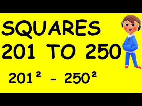 Square Of A Number From 201 To 250 | Squares  Of 201 To 250 | 201 To 250 Squares |