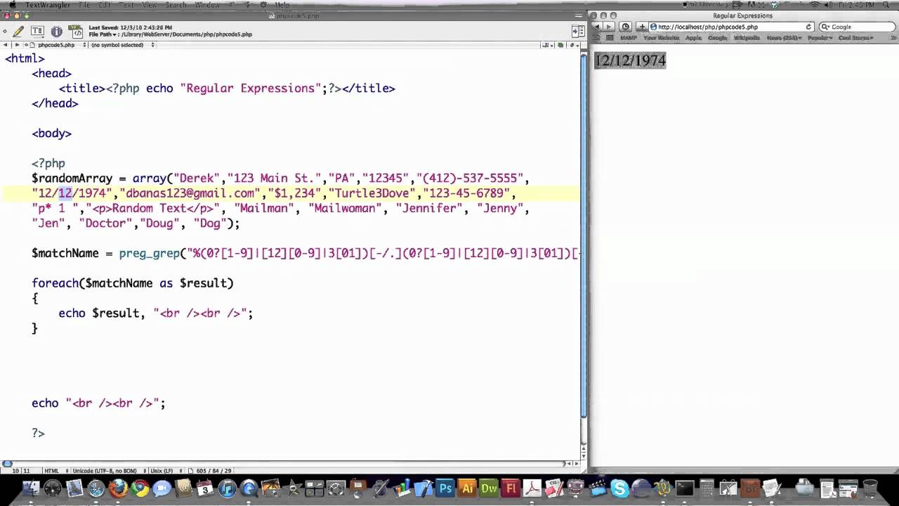 Web Design and Programming Pt 8 PHP Regex