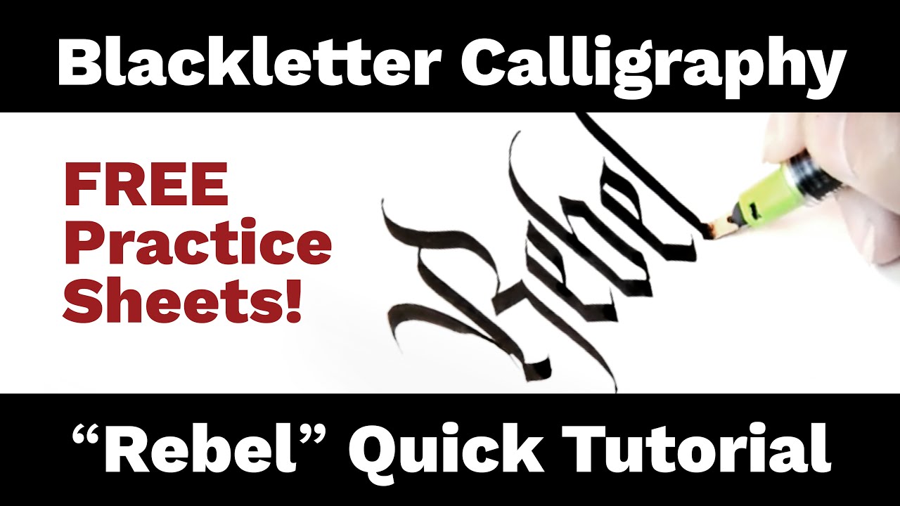 Blackletter Calligraphy Lettering Tutorial with Free Practice Sheet Download!