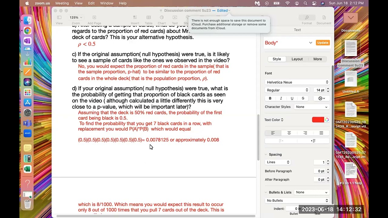 Solution to hypothesis test discussion