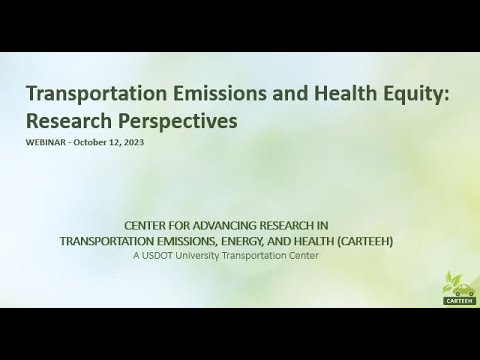 Transportation Emissions and Health Equity: Research Perspectives ...