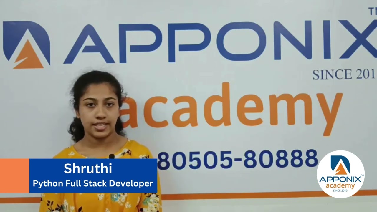 Testimonial from Shruthi on Python Full Stack Developer  at Apponix Technologies