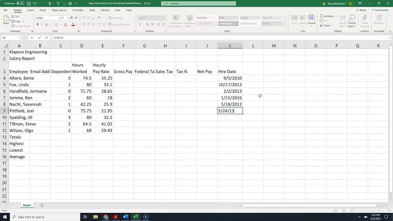 Excel Module 2 Textbook Project