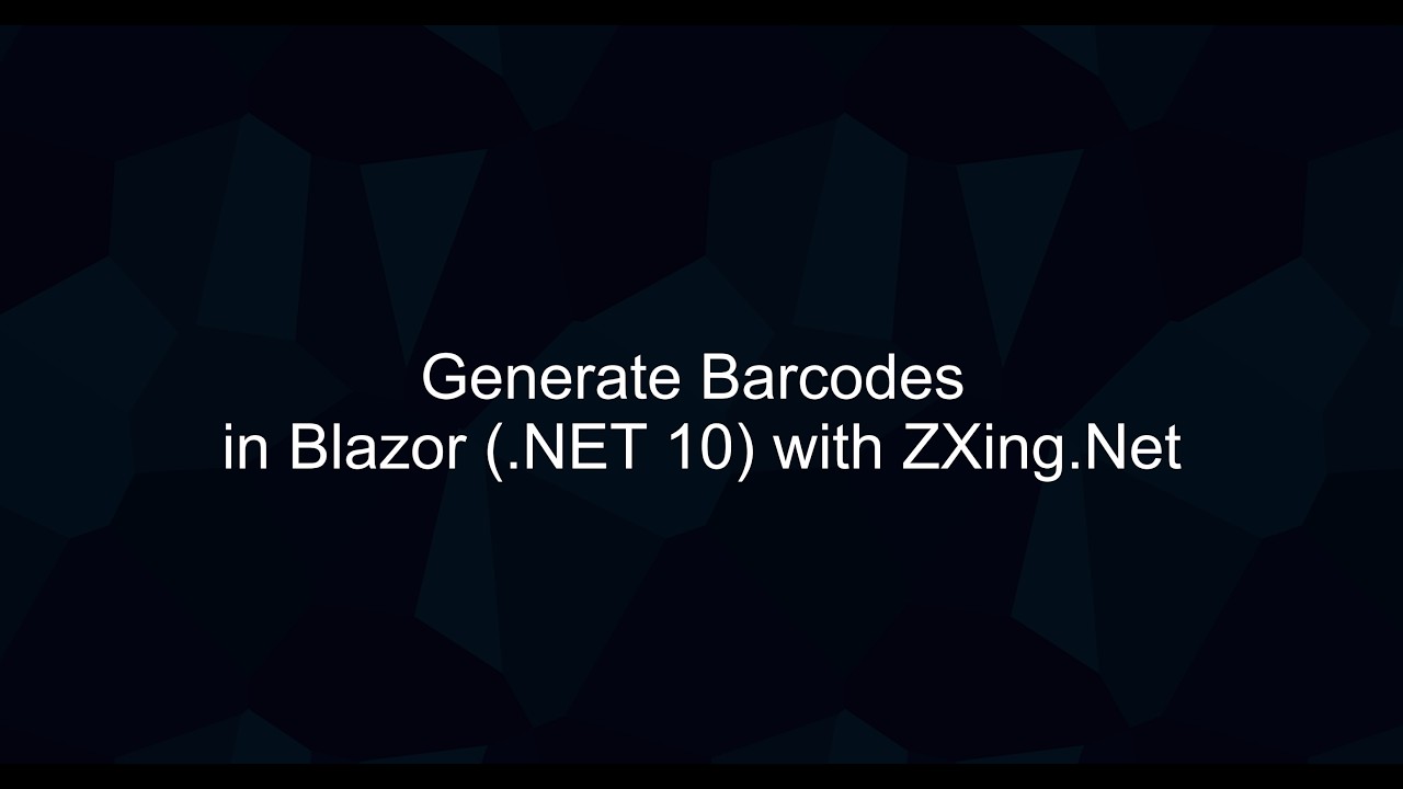 Generate Barcodes in Blazor (.NET 10) with ZXing.Net