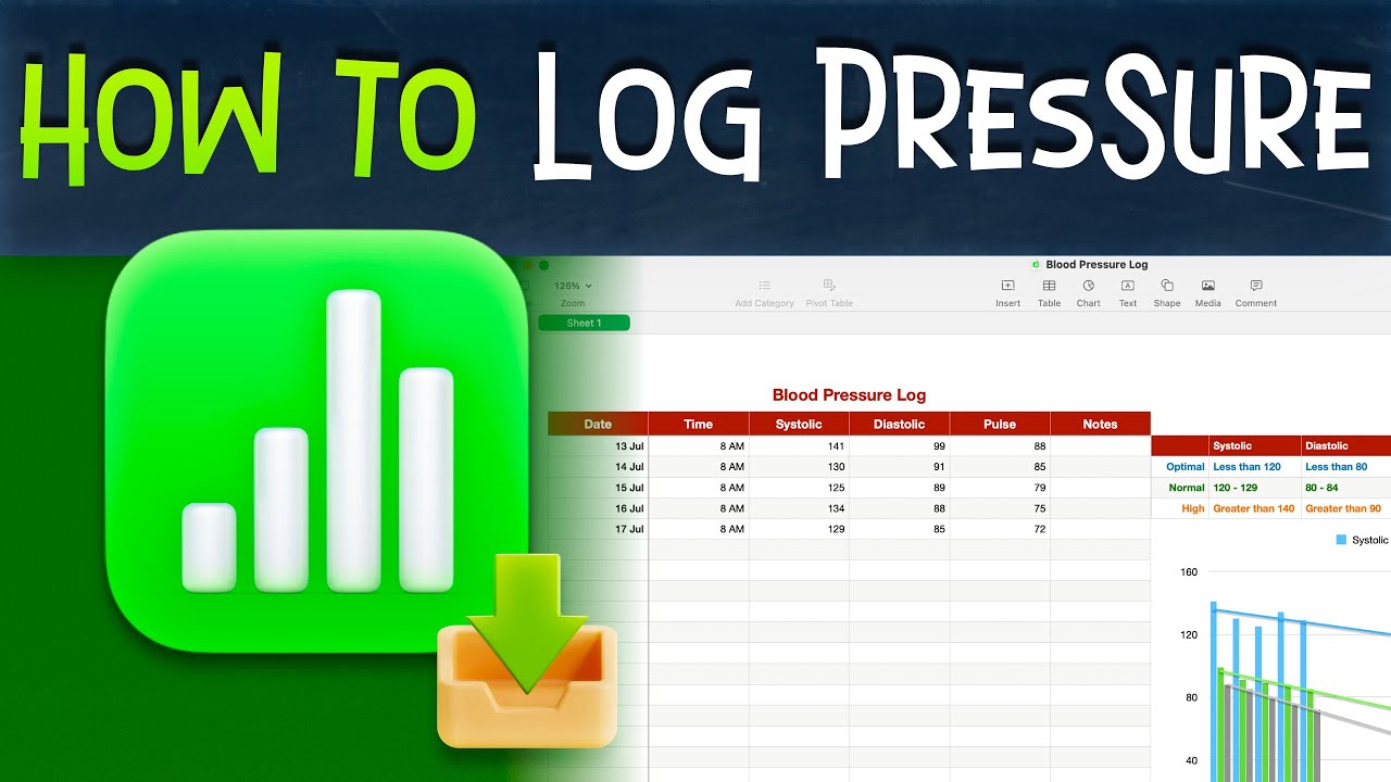 Blood Pressure Tracker Log for Apple Numbers Template and Tutorial