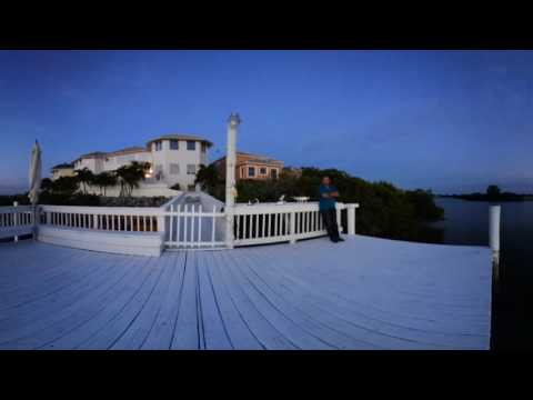 Drone Flying At Dusk, Nightfall On Tampa Bay Florida 360° VR TimeLapse - IMRAN™