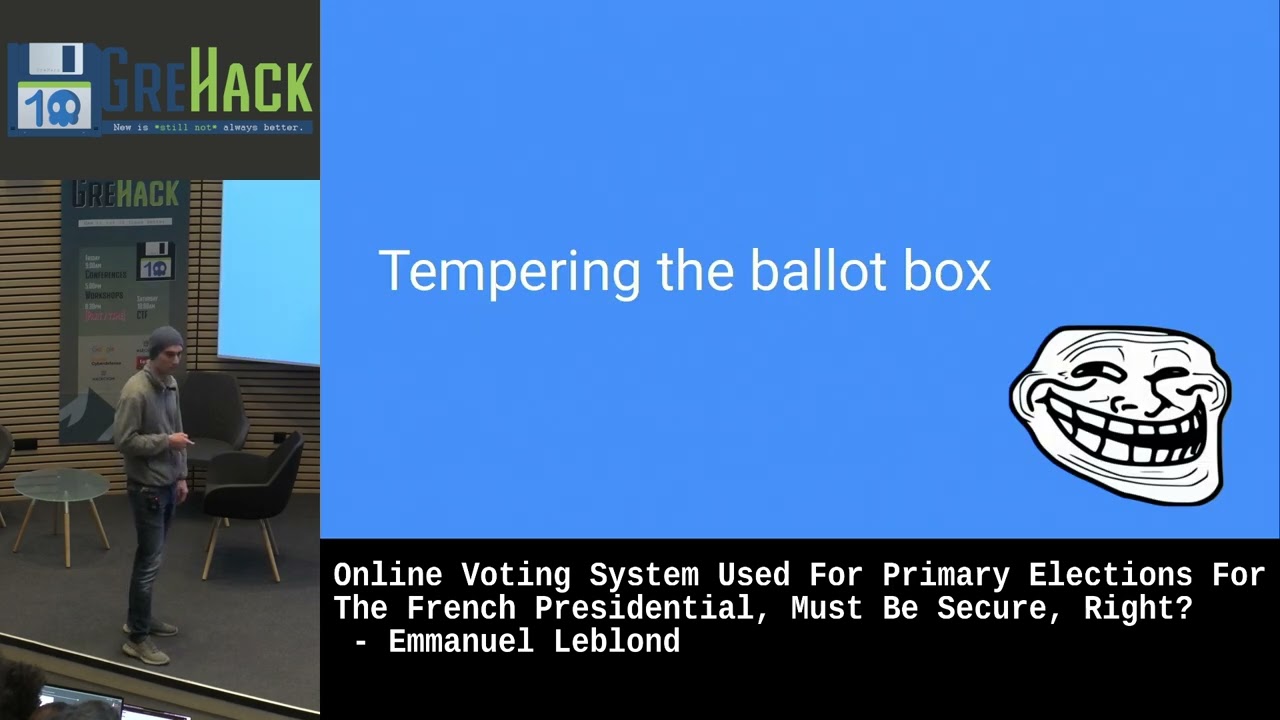 GreHack 2022: Online Voting System [...] Must Be Secure, Right? by Emmanuel Leblond