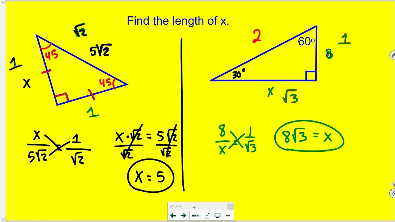 Geometry Sem 2 Exam Review - Chapter 9 Trigonometry