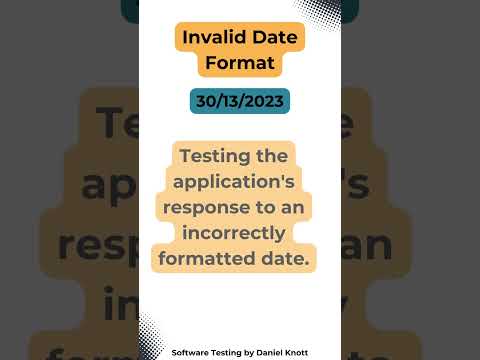 Invalid Date Format | Test Data