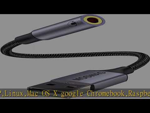 MOSWAG USB to Audio Jack Adapter 0.65Feet/20cm,External Sound Card Jack Audio Adapter with 3.5mm Au