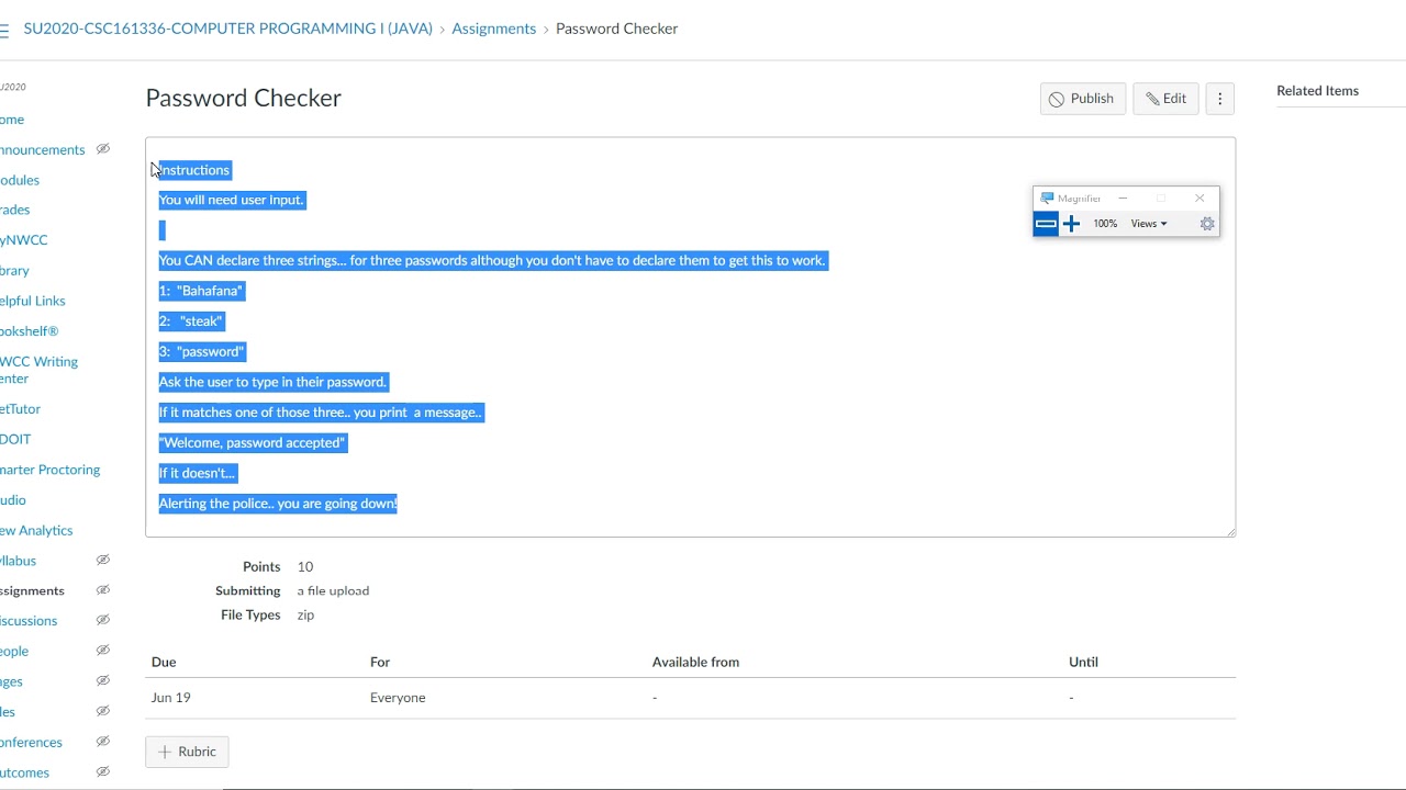 Password Checker Program Introduction - Java One