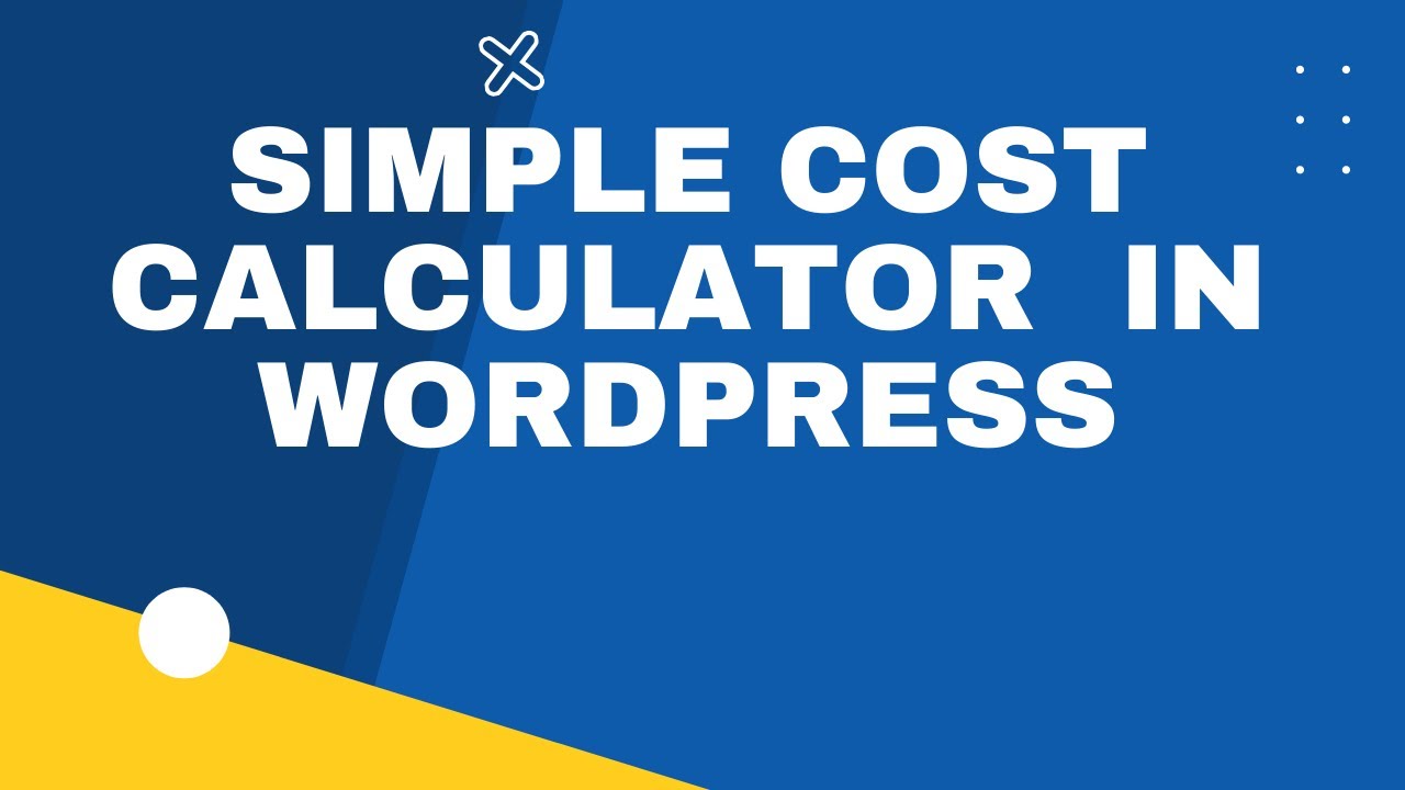 Simple Custom Quote Calculator in Wordpress