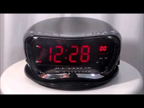 Registry Large Display Stereo CD Alarm Clock Radio with Headphone Jack