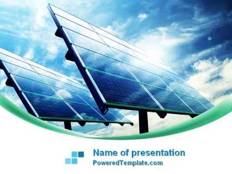 Solar Panels In Blue Colors PowerPoint Template by PoweredTemplate.com