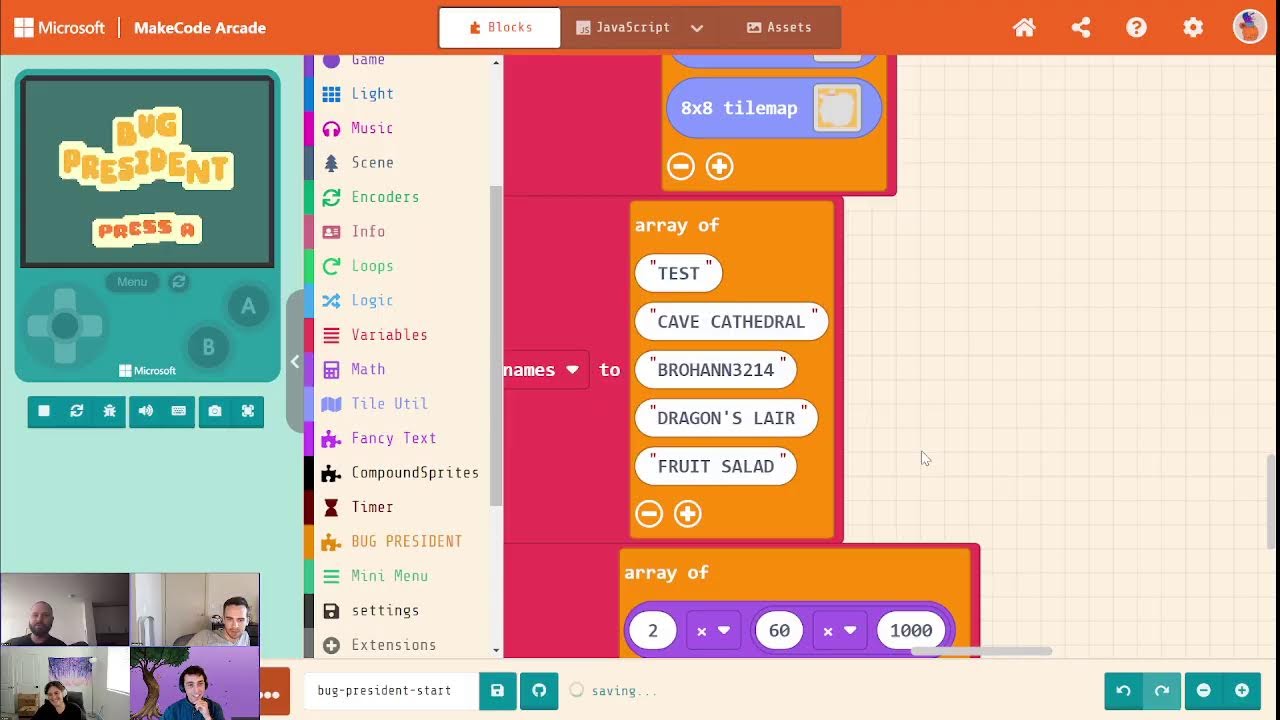 Making an extension in MakeCode Arcade