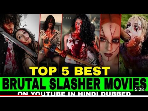 Top5 Best Brutal😰 Slasher Movies On Youtube▶️ in Hindi dubbed/🎯 New Hollywood Brutal Slasher Movies🍿