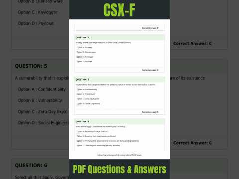 Cyber Security Fundamentals Practice Test | CSX-F Exam Quesitons