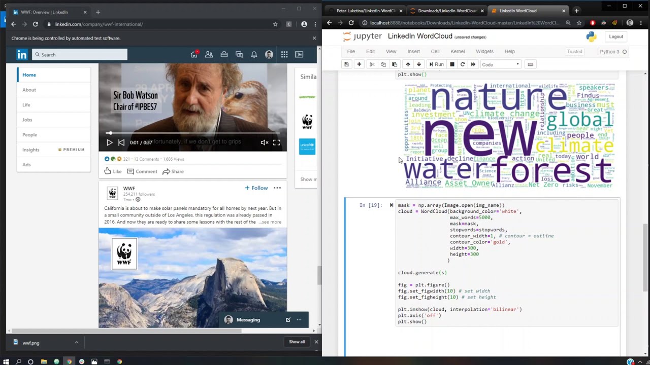 Word frequency from LinkedIn posts using Python and Selenium