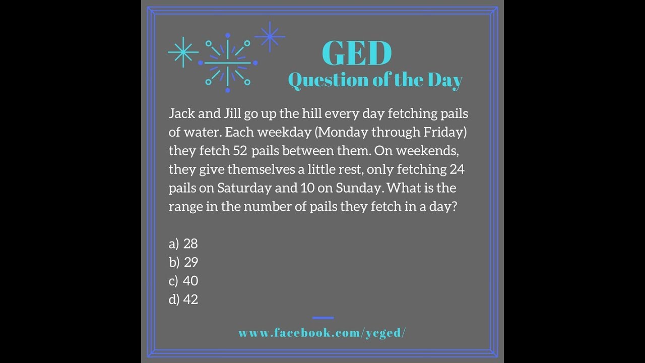 GED QOD: Range Word Problem Example