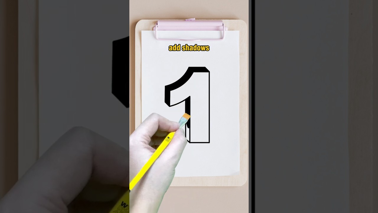 How to Draw 3D Number 1: Easy Step-by-Step Tutorial