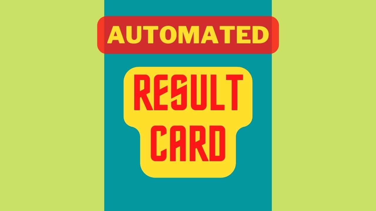 How to Make an Automated Result Card in Excel