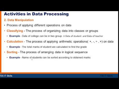 What is Data manipulation? Best explanation | Activities in Data Processing | ICS Part 2 \ Chapter 1