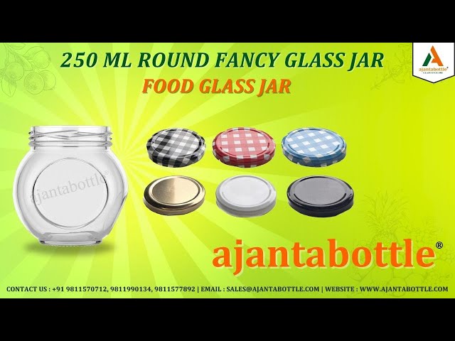 Glass Food Jar - 250 ml Round Fancy Glass Jar 63 mm Lug Wholesale ...