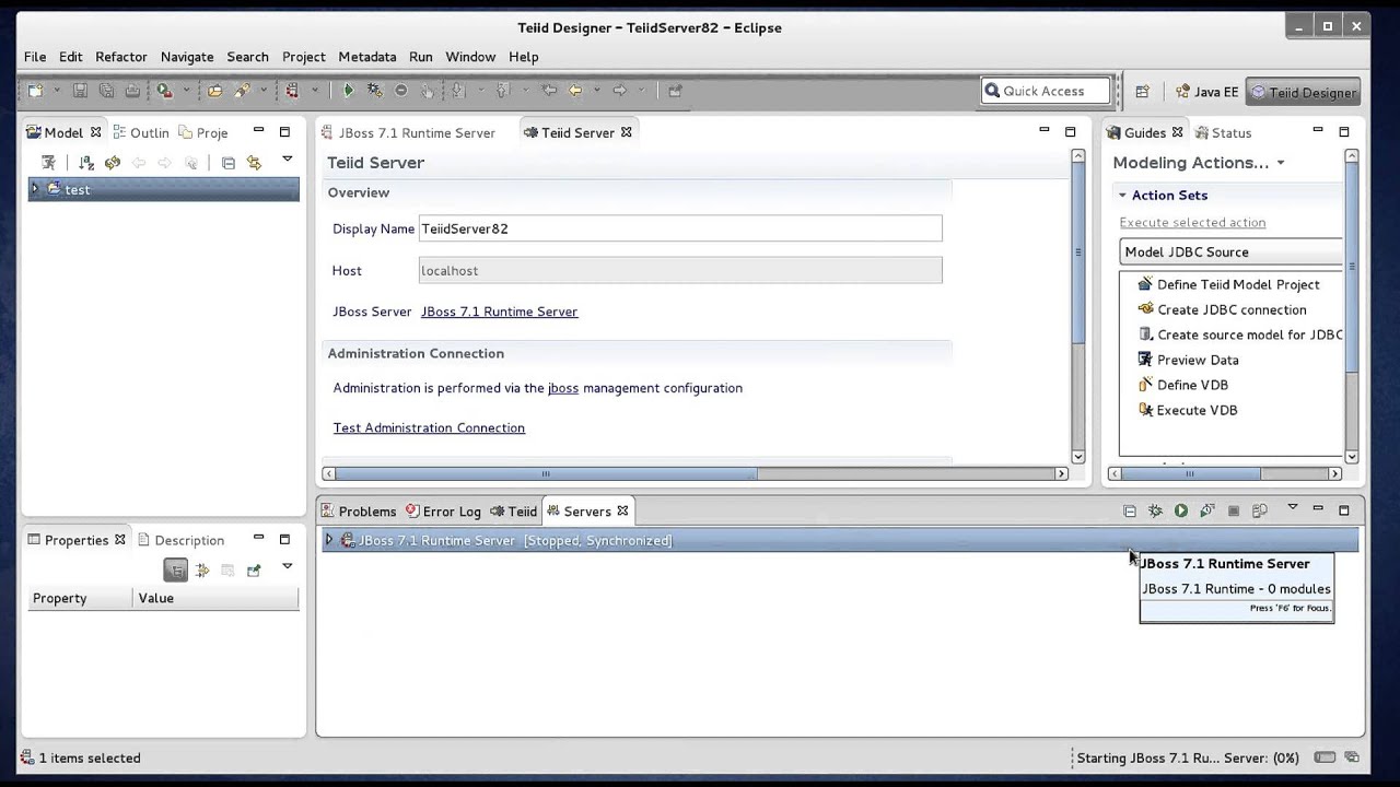 Teiid Designer 8.0 - Configure and Start the Teiid Server