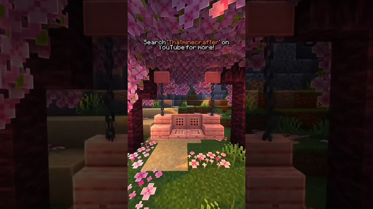 Cherry swing design in Minecraft! 🌸🍒✅ #minecraft #minecraftbuild